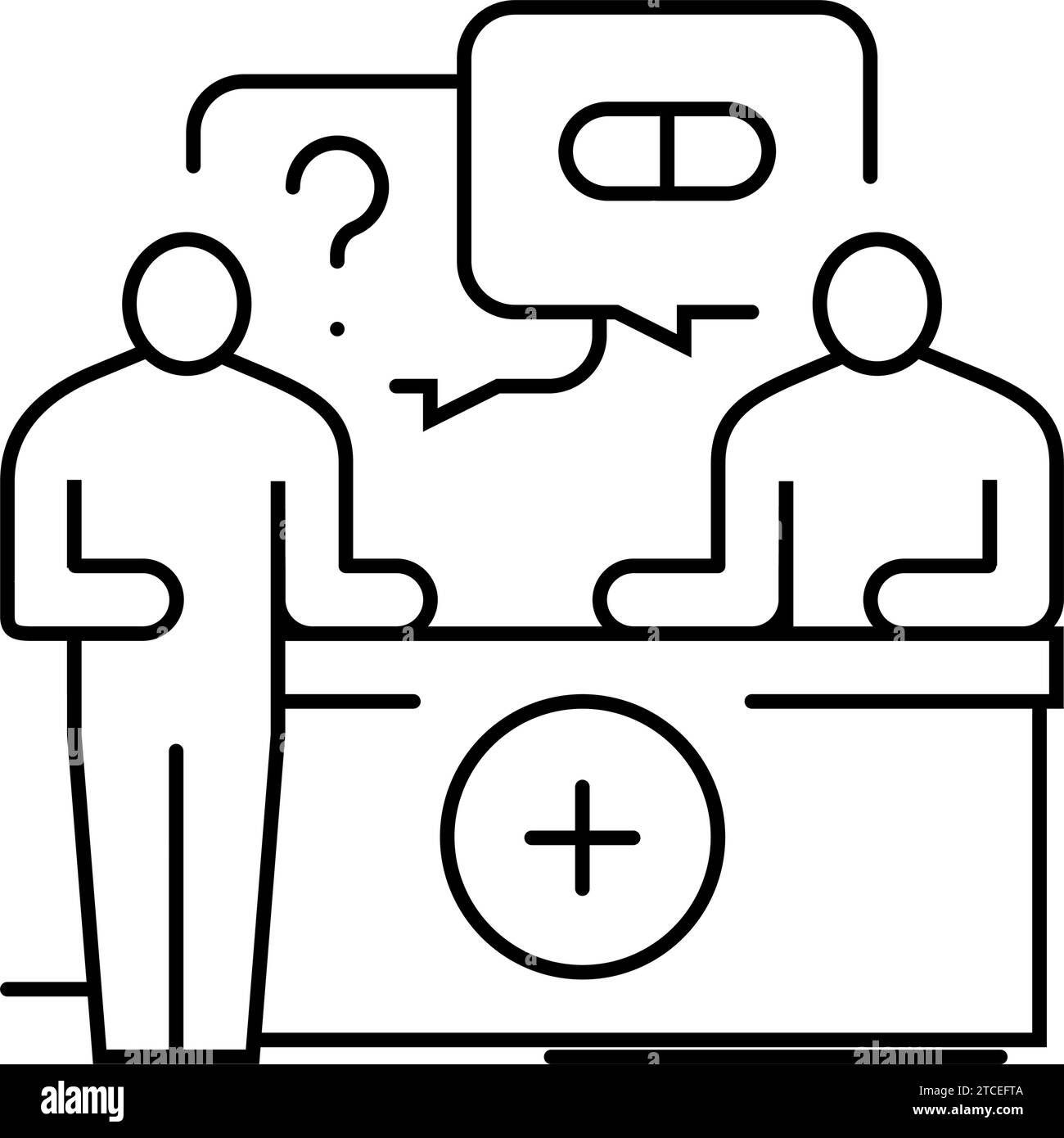 pharmacist consultation line icon vector illustration Stock Vector ...