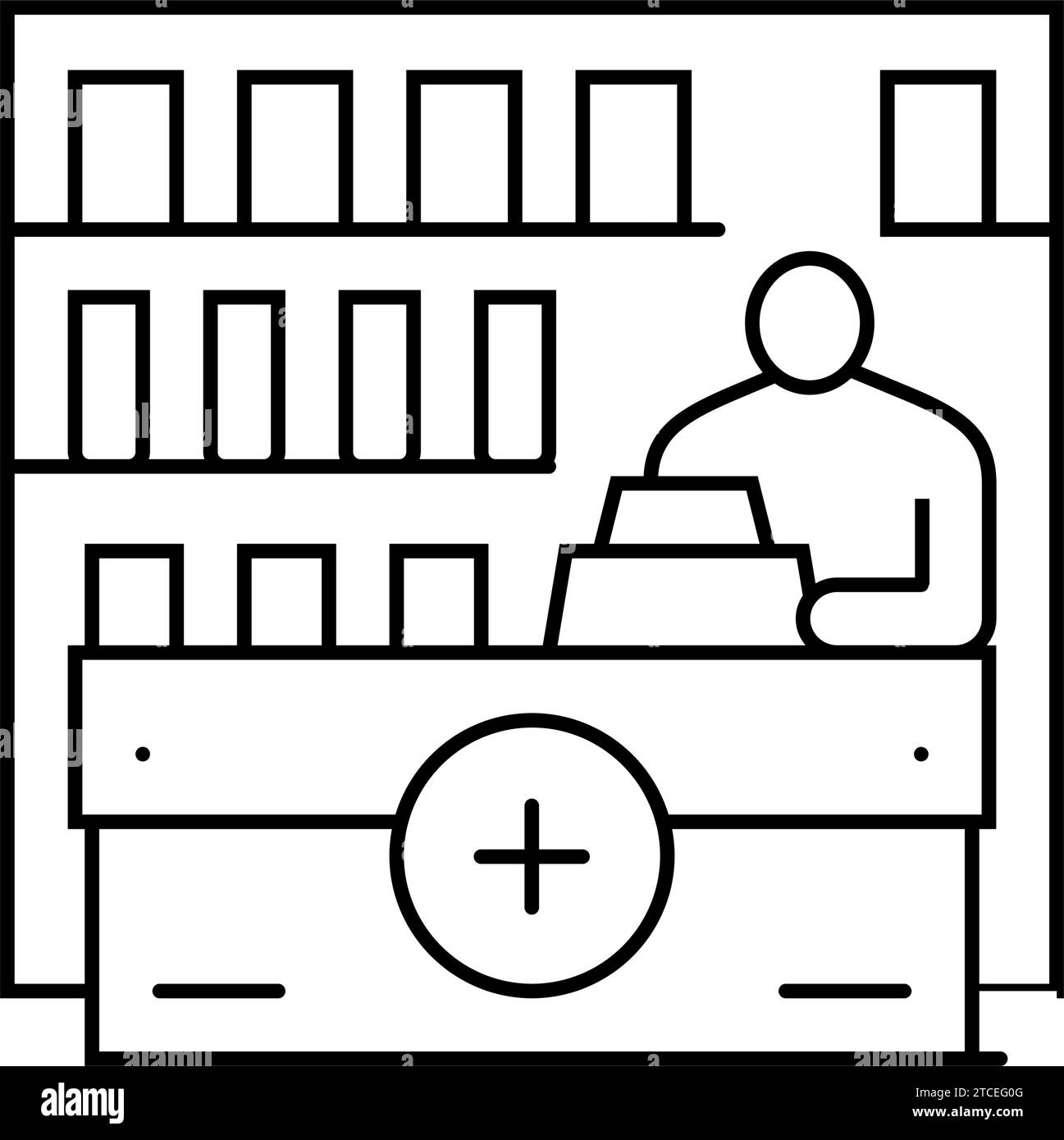 Pharmacist counter Black and White Stock Photos & Images - Alamy