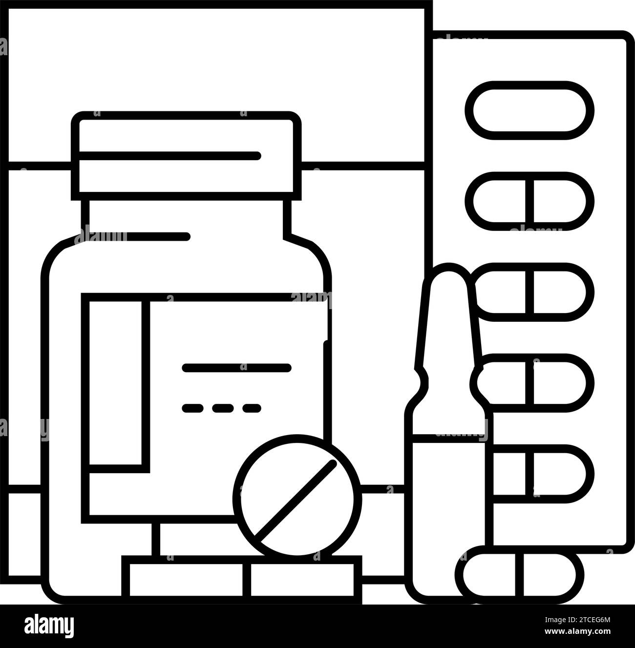 medication packaging pharmacist line icon vector illustration Stock ...