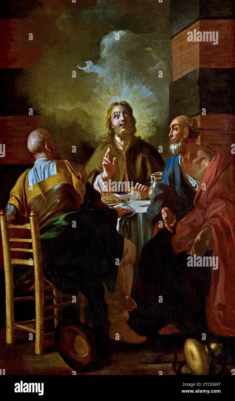 Cena in Emmaus - Supper at Emmaus by Ferdinando Sanfelice Naples 1675 ...