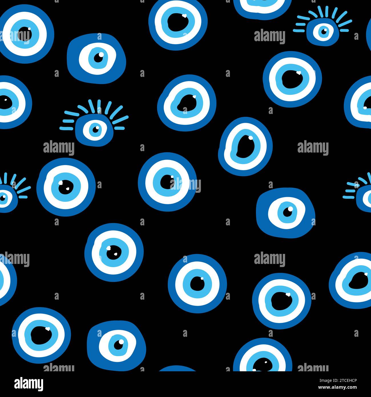 Evil eye Heavenly seamless pattern with suns, moons, stars, palms. For ...