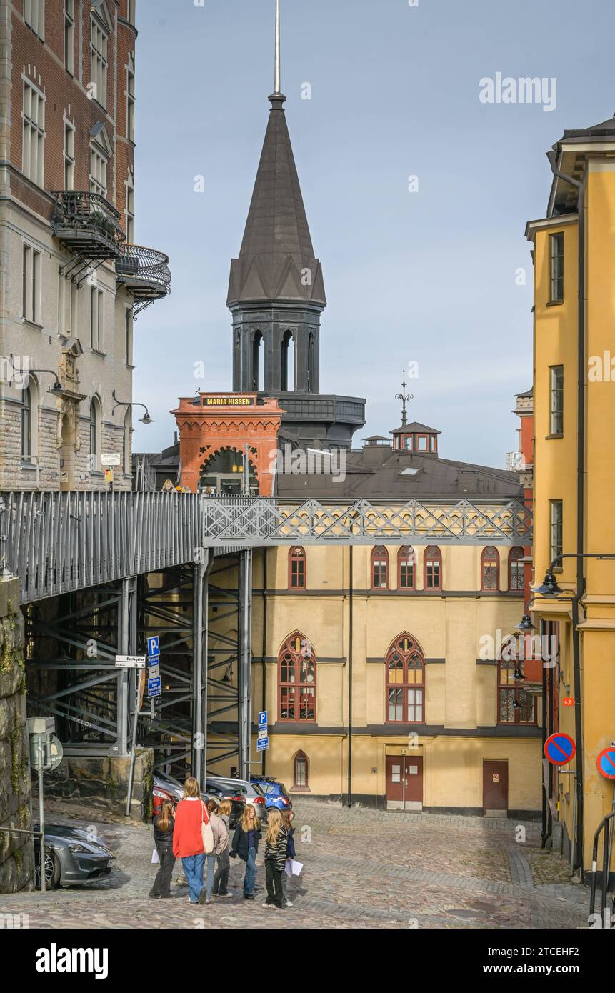Mariahissen Aufzug, Gasse, Altstadt, Södermalm, Stockholm, Schweden ...