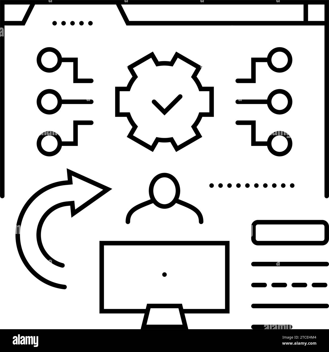 System Evaluation Analyst Line Icon Vector Illustration Stock Vector