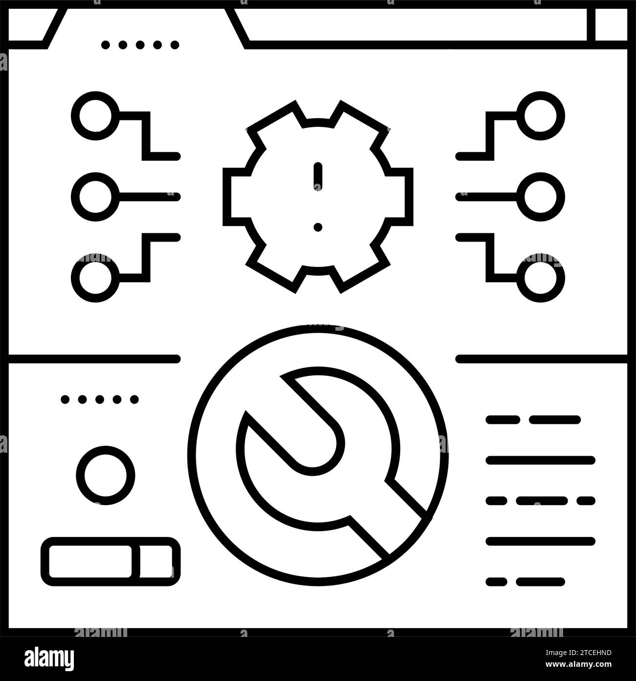 system maintenance analyst line icon vector illustration Stock Vector ...