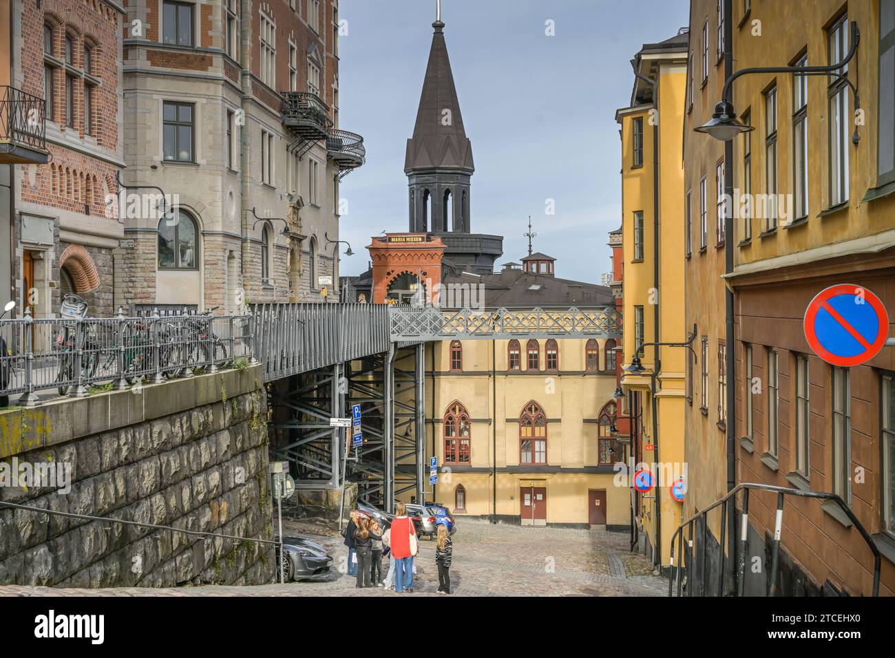 Mariahissen Aufzug, Gasse, Altstadt, Södermalm, Stockholm, Schweden ...