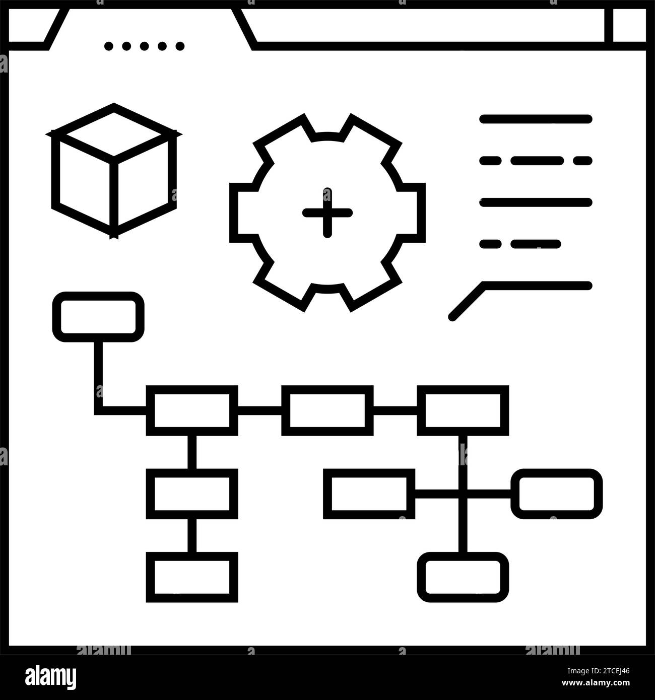 Process Modeling Analyst Line Icon Vector Illustration Stock Vector