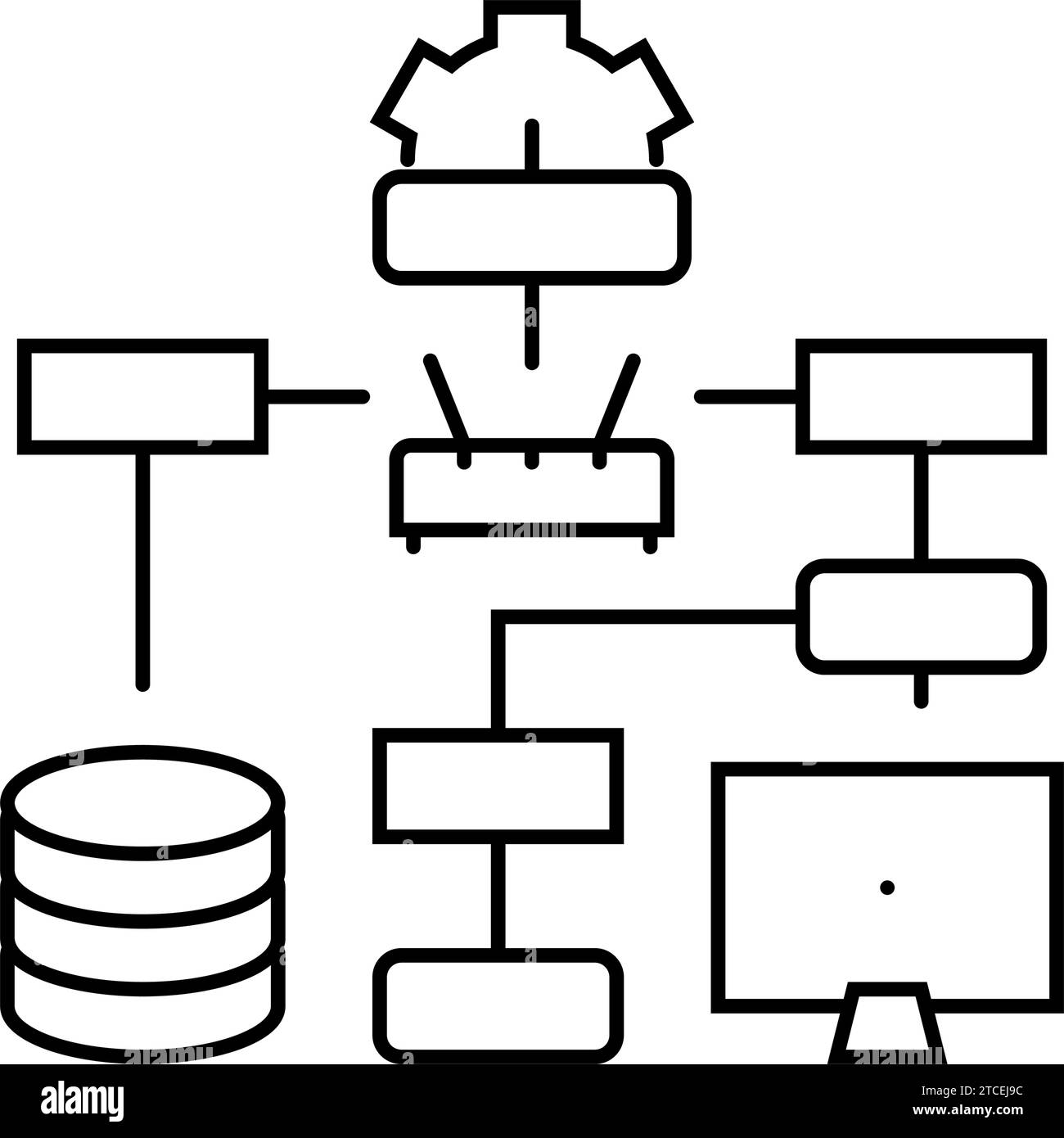 Data server architecture Black and White Stock Photos & Images - Alamy