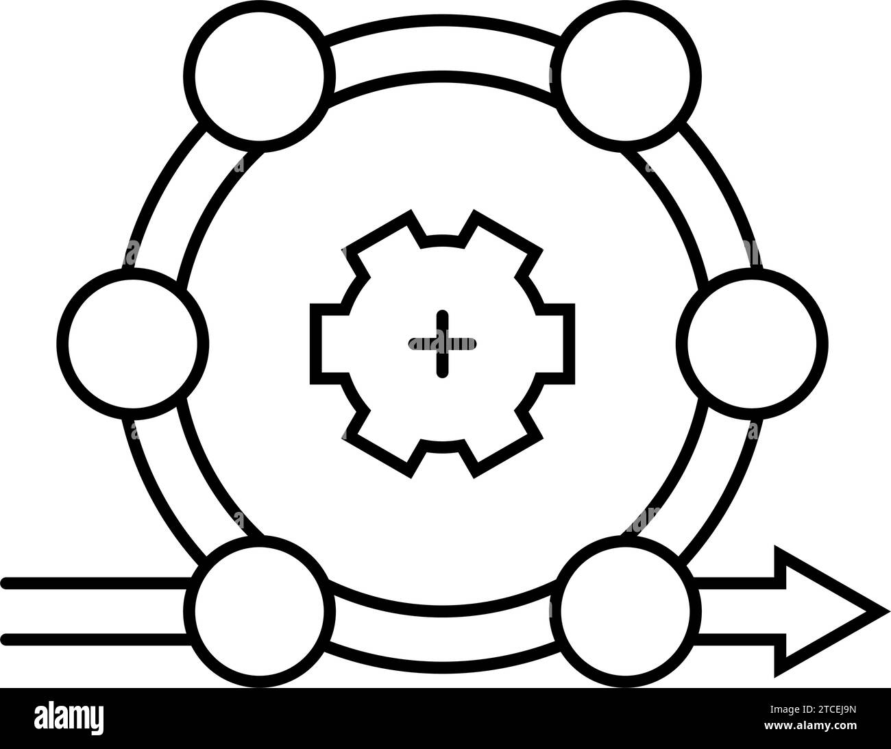 Agile Methodology Analyst Line Icon Vector Illustration Stock Vector