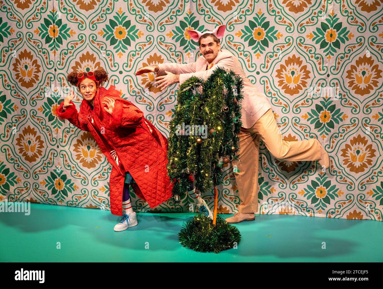 Gemma Barnett (Red), Josh Glanc (Pig) in RED RIDING HOOD AND THE BIG ...