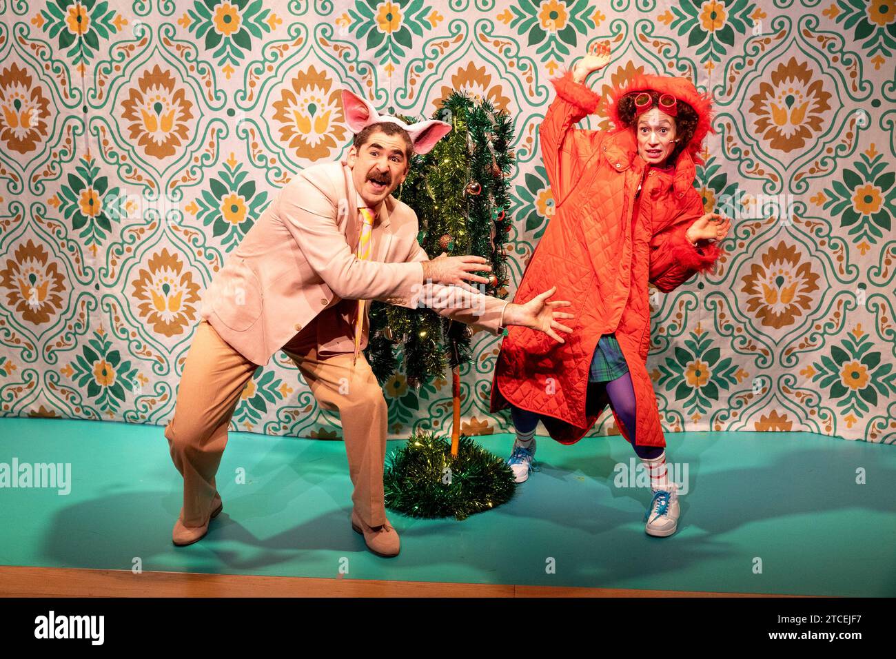 Josh Glanc (Pig), Gemma Barnett (Red) in RED RIDING HOOD AND THE BIG ...