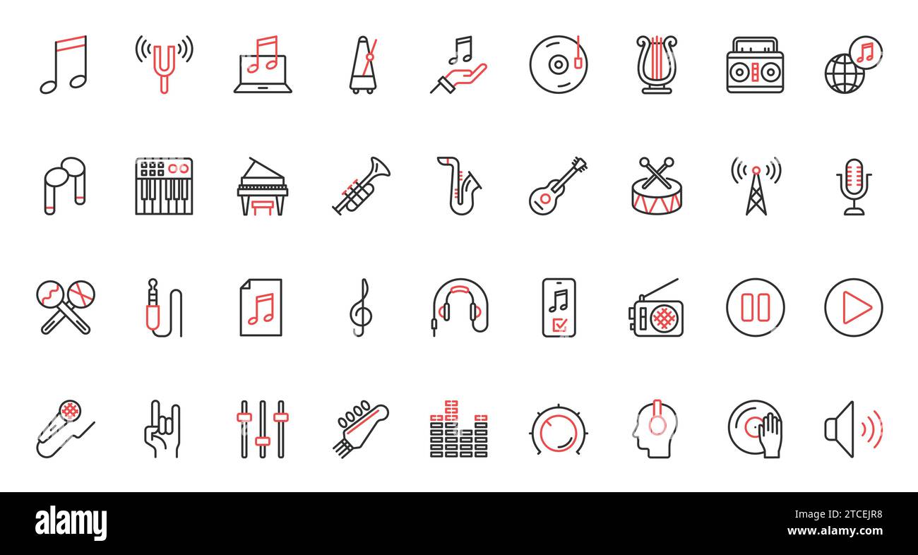 Interface menu buttons volume control pictogram, microphone headphone ...