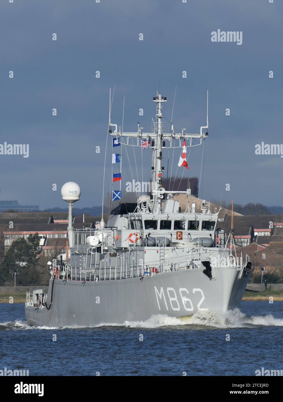 Dutch minesweeper HNLMS Zierikzee is pictured cruising past Gravesend ...