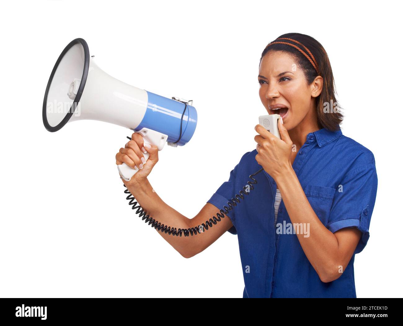 Angry speech microphone Cut Out Stock Images & Pictures - Alamy