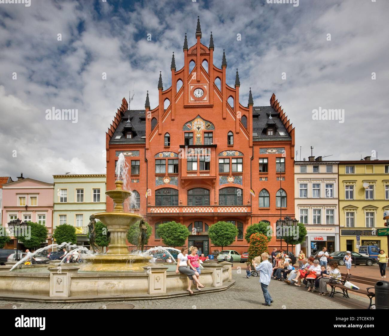 City Hall, 1904, Art Nouveau, Neogothic styles, fountain, at Stary ...