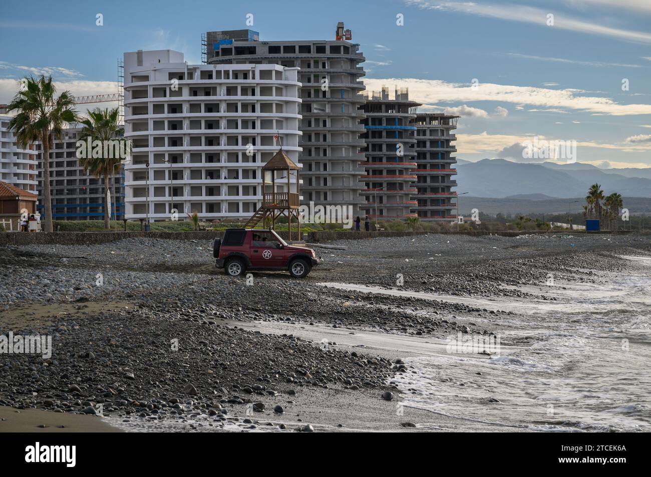 construction of a residential complex on the Mediterranean coast Stock ...