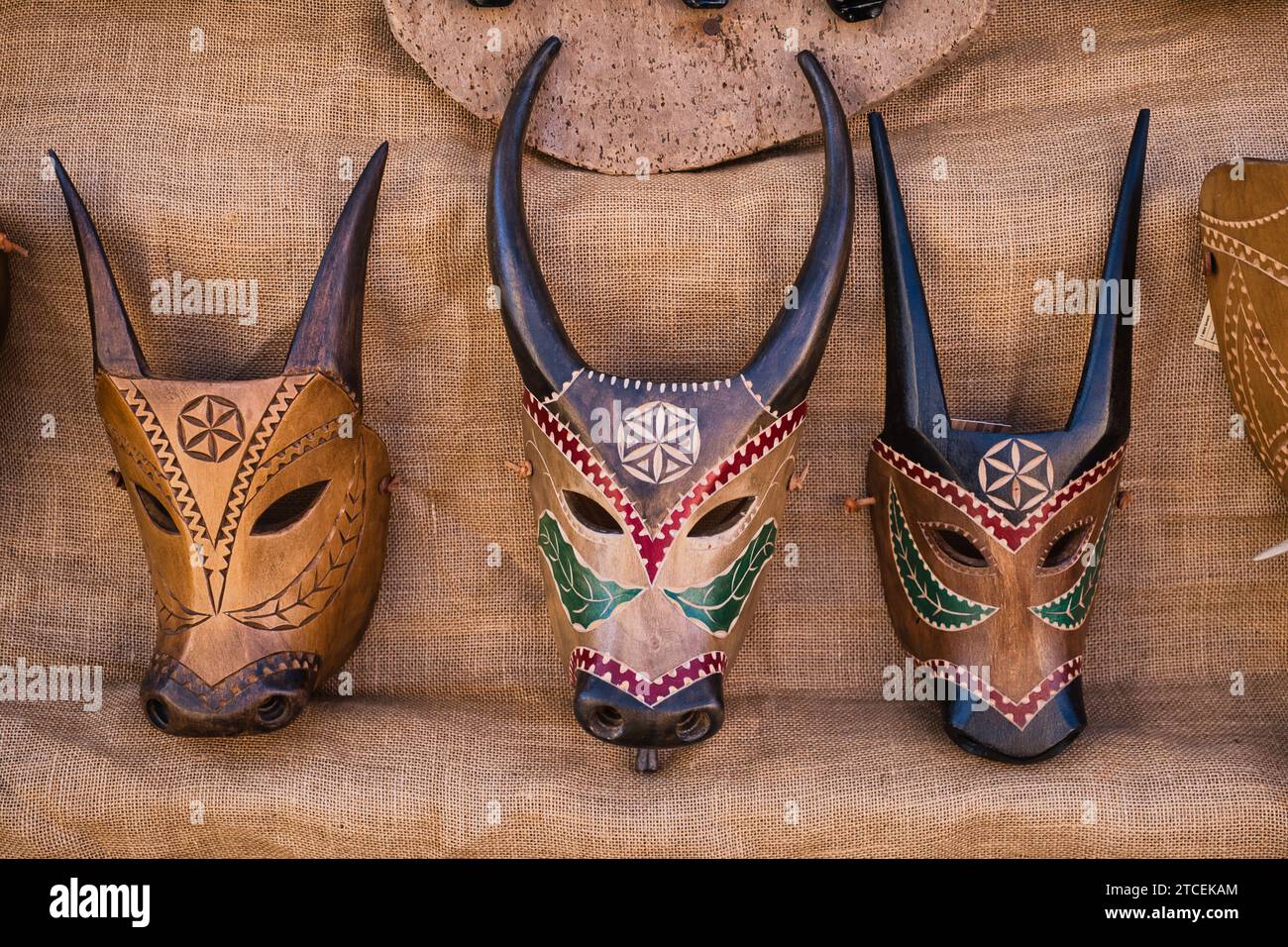 Close up of traditional wooden sardinian mask Stock Photo - Alamy