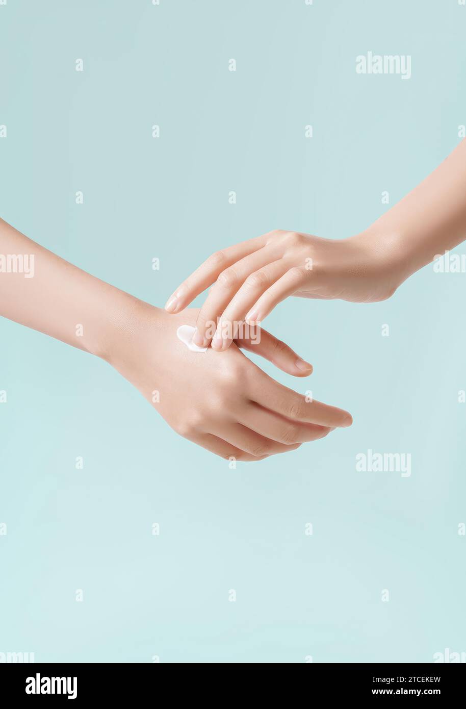 Hand moisturizing techniques hi-res stock photography and images - Alamy