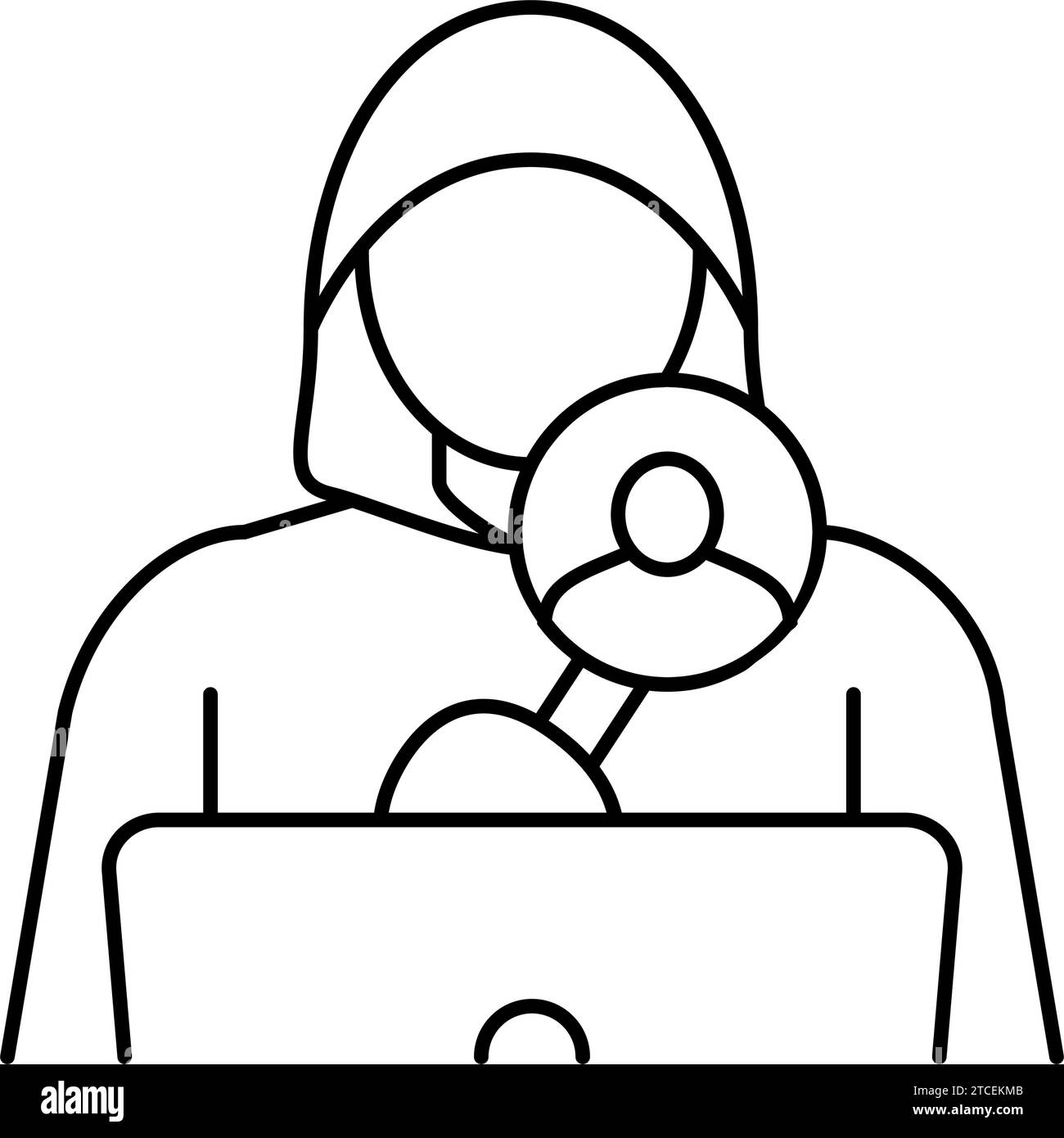cyberstalking cyberbullying line icon vector illustration Stock Vector ...
