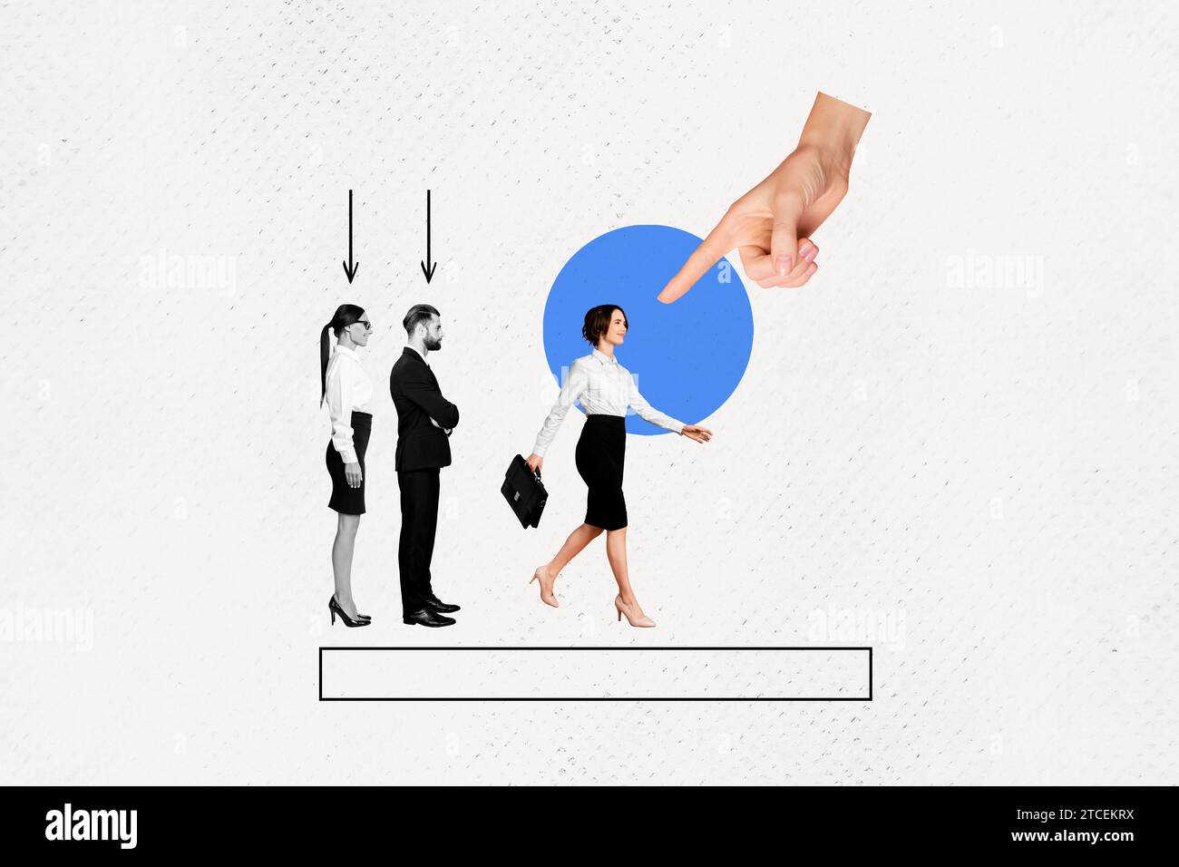 Horizontal creative minimal picture collage of office colleagues ...