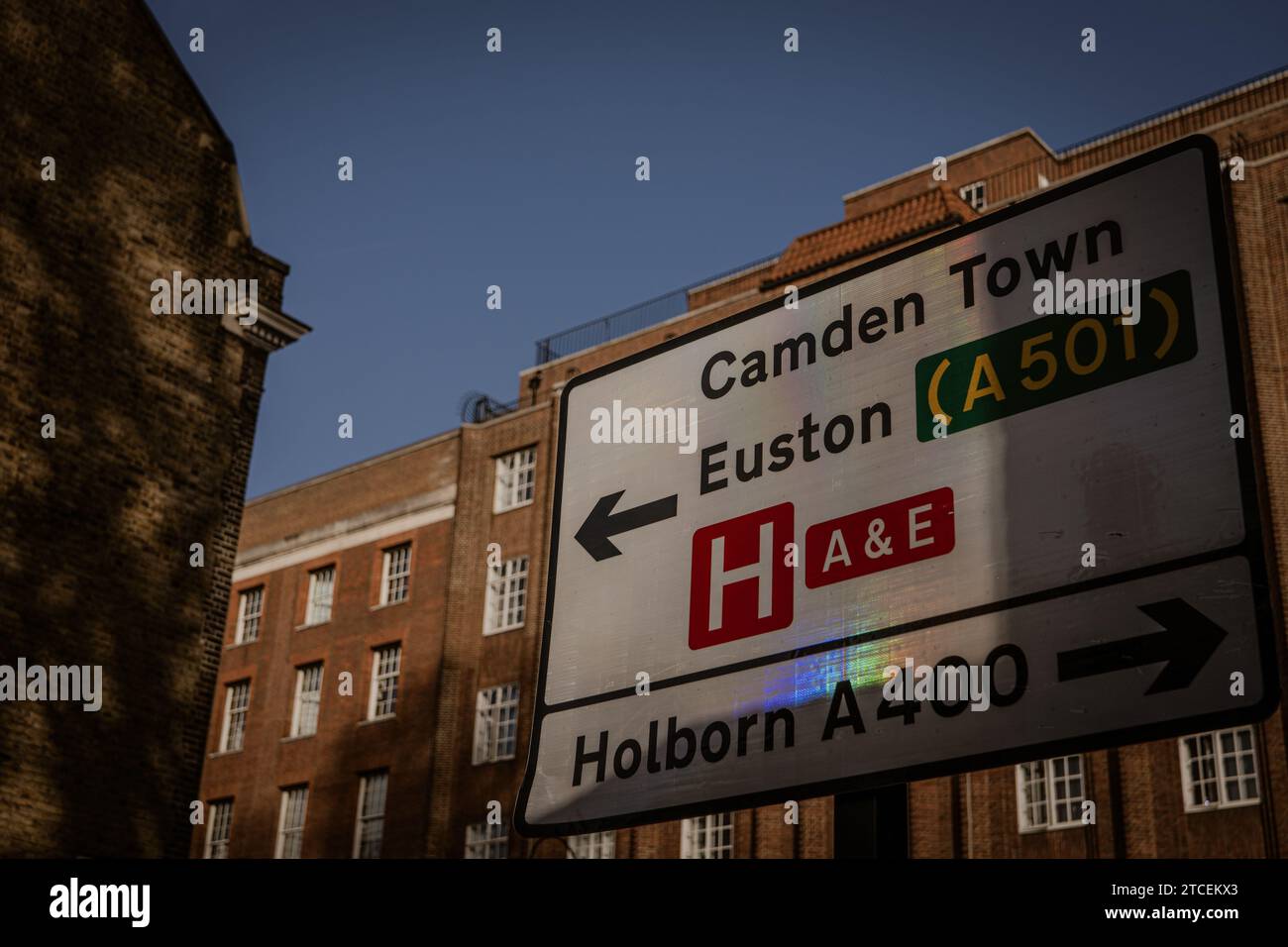 Follow the sign to Camden on a winter day in London. The image invites ...