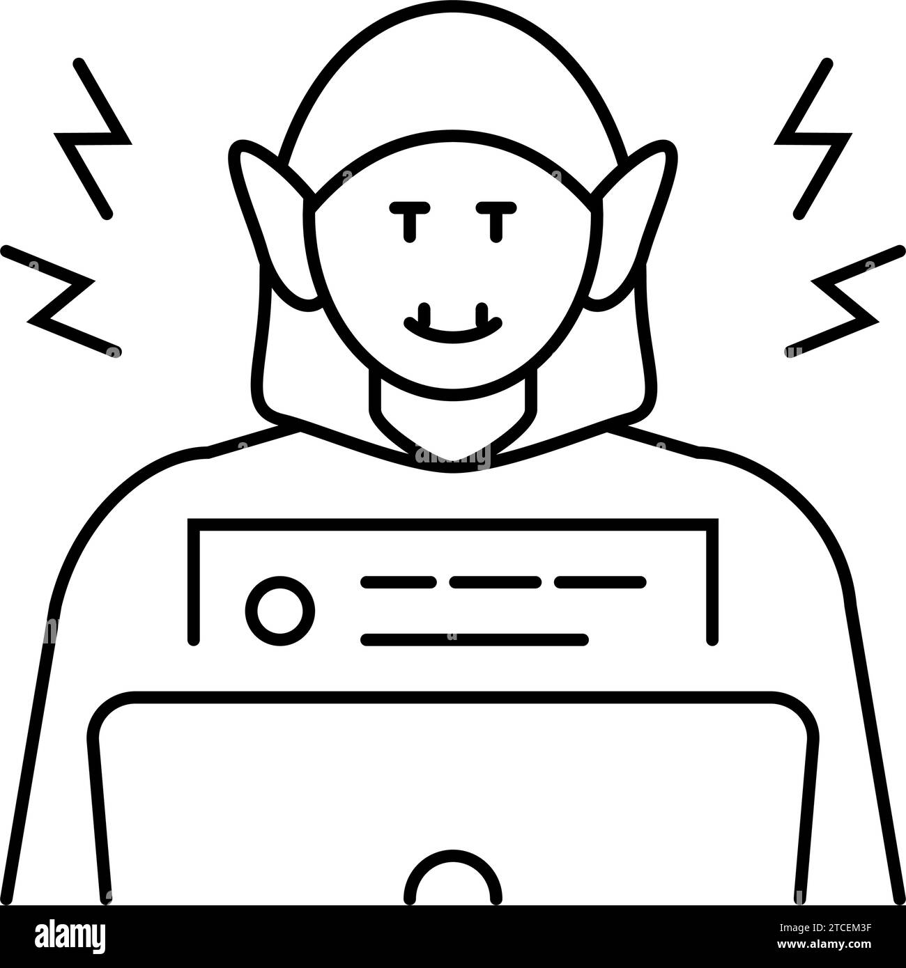 trolling cyberbullying line icon vector illustration Stock Vector Image ...