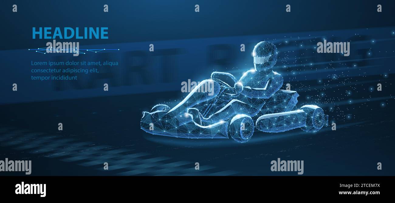 Fast karting racer on blue. Go kart race Stock Vector Image & Art - Alamy