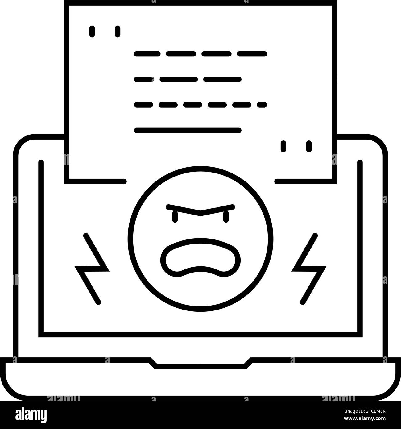 online harassment cyberbullying line icon vector illustration Stock ...