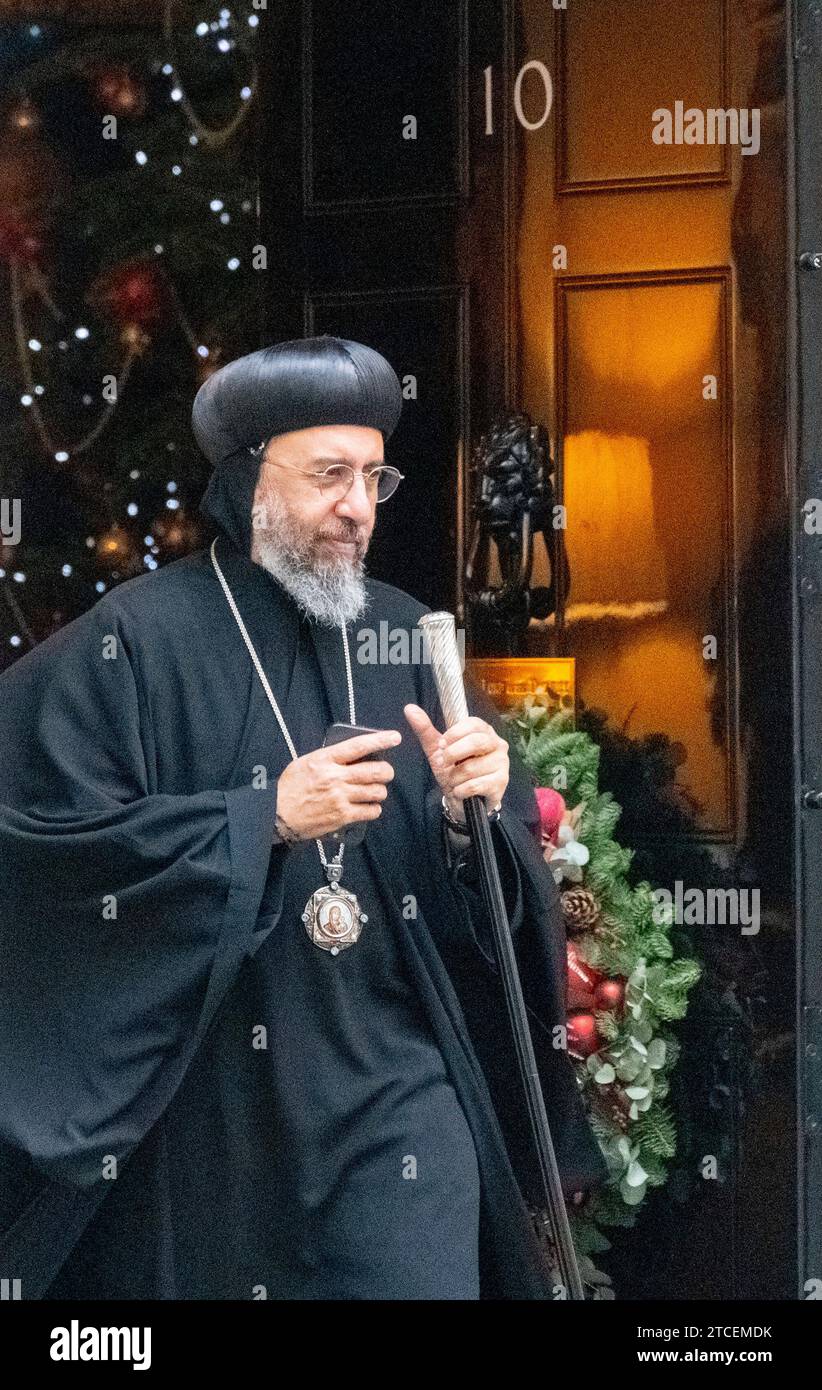 London, UK. 12th Dec, 2023. Religious leaders arrive for a meeting in ...