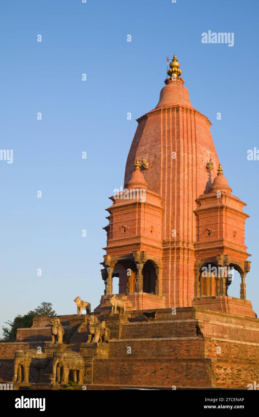 Nepal, Bhaktapur, Durbar Square, Fasidega Temple, Shilu Mahadev Stock ...