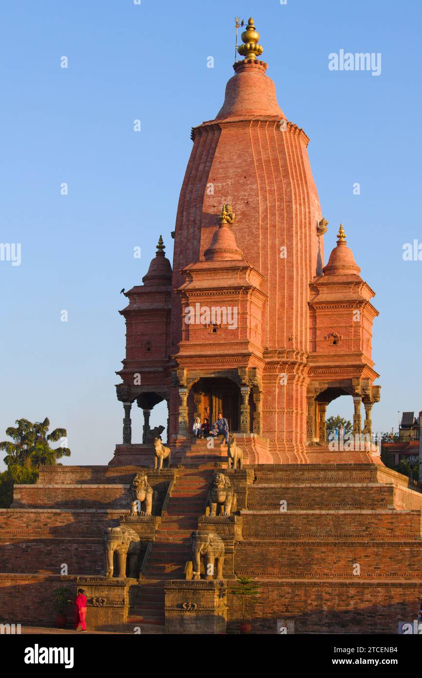 Nepal, Bhaktapur, Durbar Square, Fasidega Temple, Shilu Mahadev Stock ...
