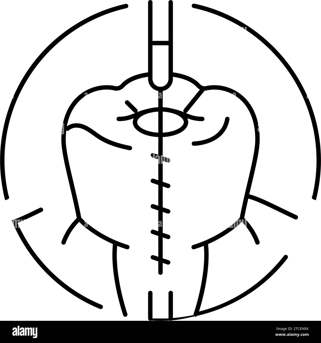 Root Canal Treatment Line Icon Vector Illustration Stock Vector Image And Art Alamy