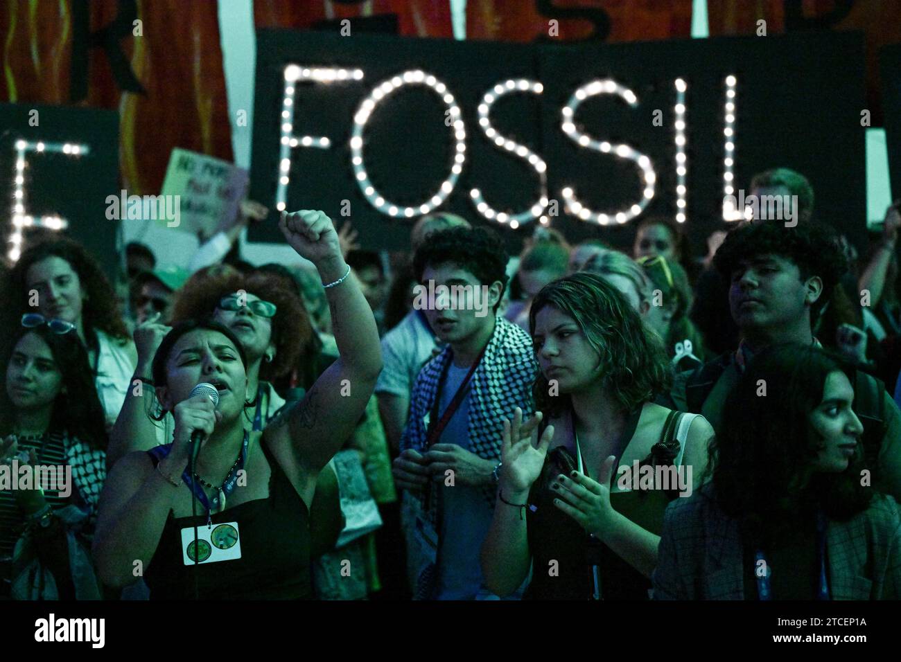 Dubai, United Arab Emirates. 12th Dec, 2023. People take part in a ...