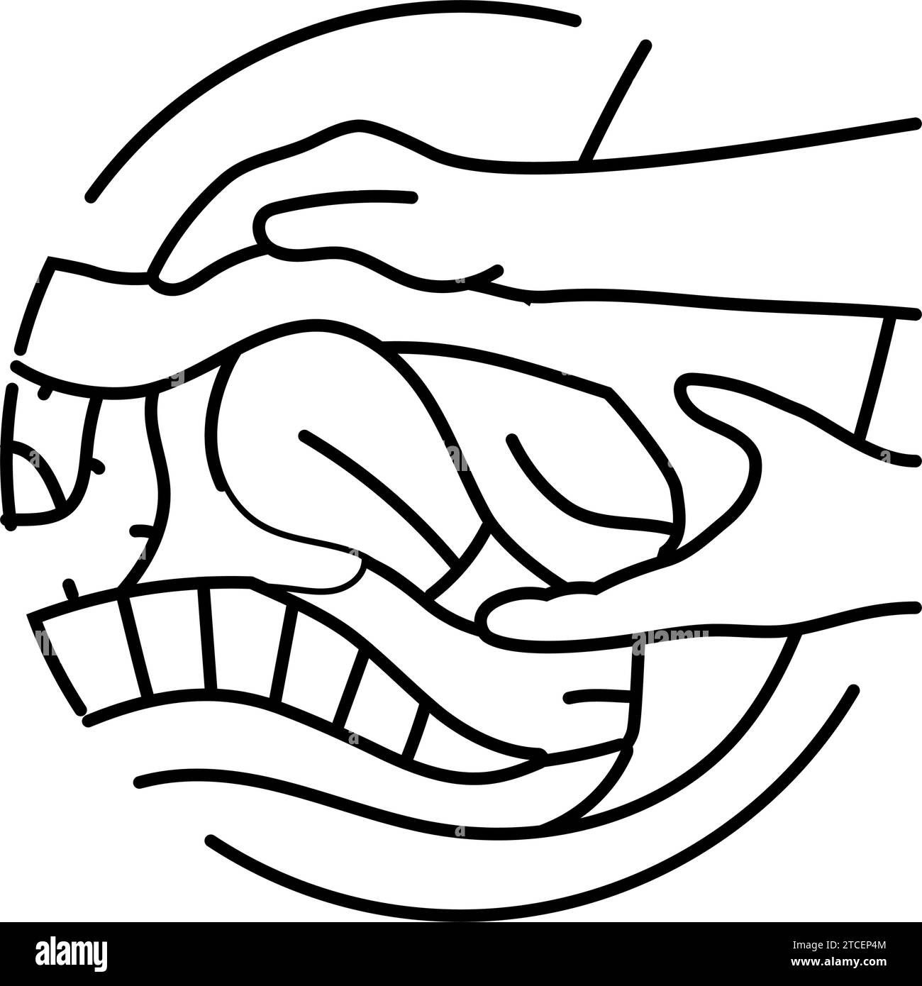 Pelvic Exam Gynecologist Line Icon Vector Illustration Stock Vector