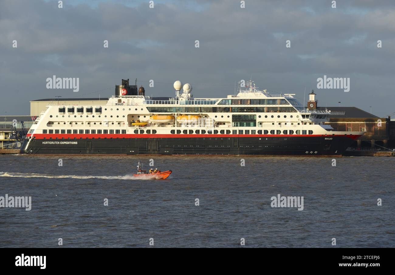 Expedition cruse ship MS Maud is pictured at London International ...