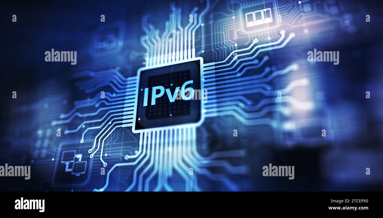 Ipv6 network protocol standard internet communication concept on ...