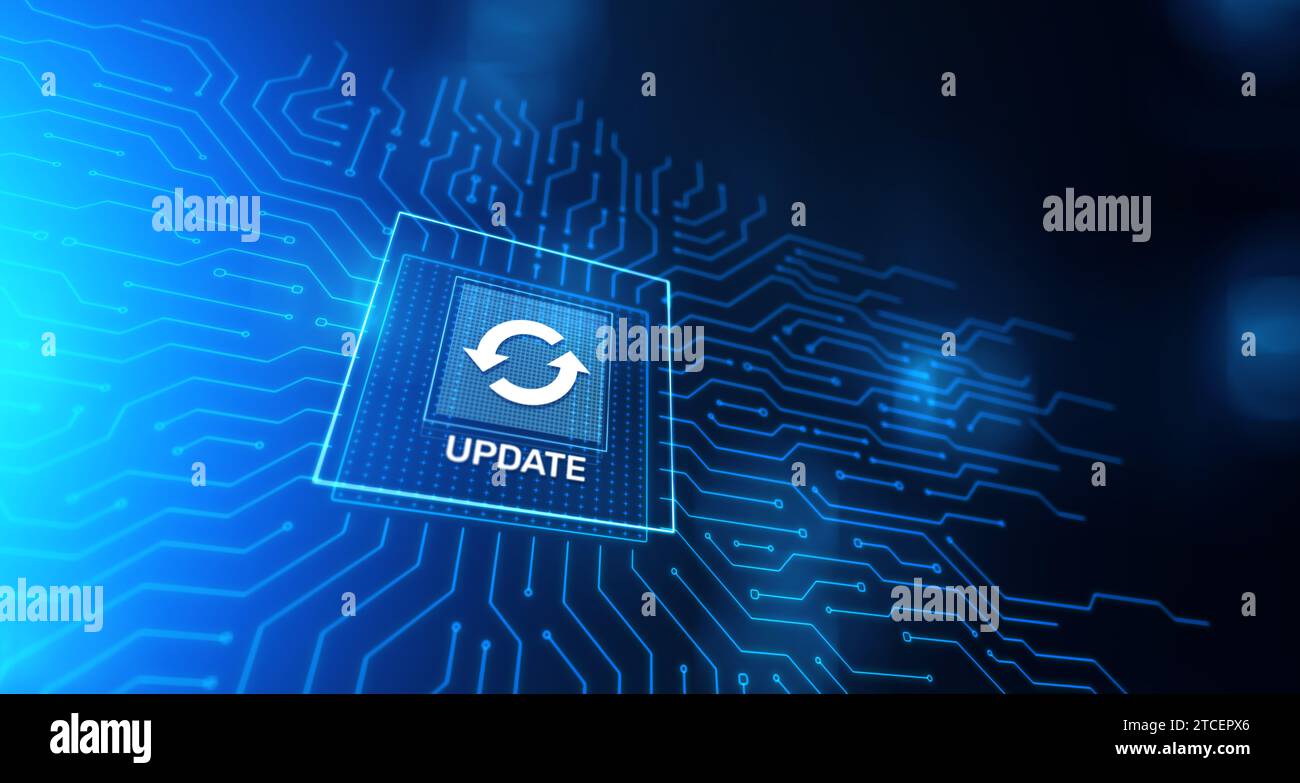 Update System Upgrade Software version technology concept on virtual ...