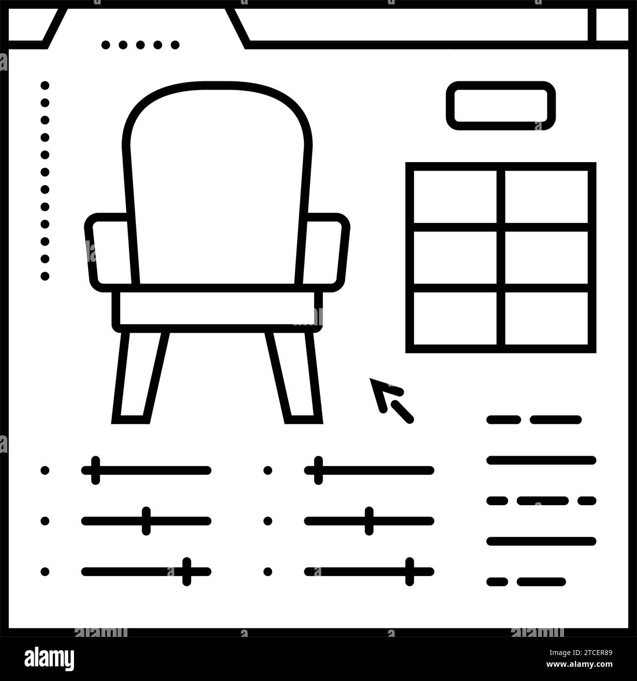 Furniture Customization Interior Designer Line Icon Vector Illustration Stock Vector Image And Art