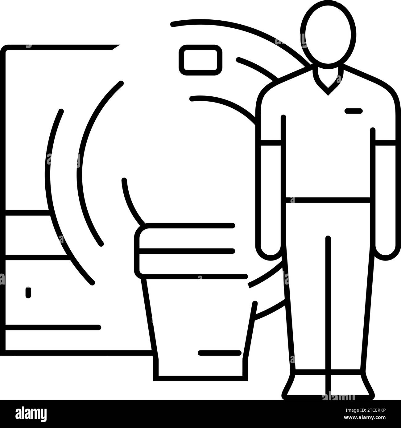 mri technician machine line icon vector illustration Stock Vector Image ...