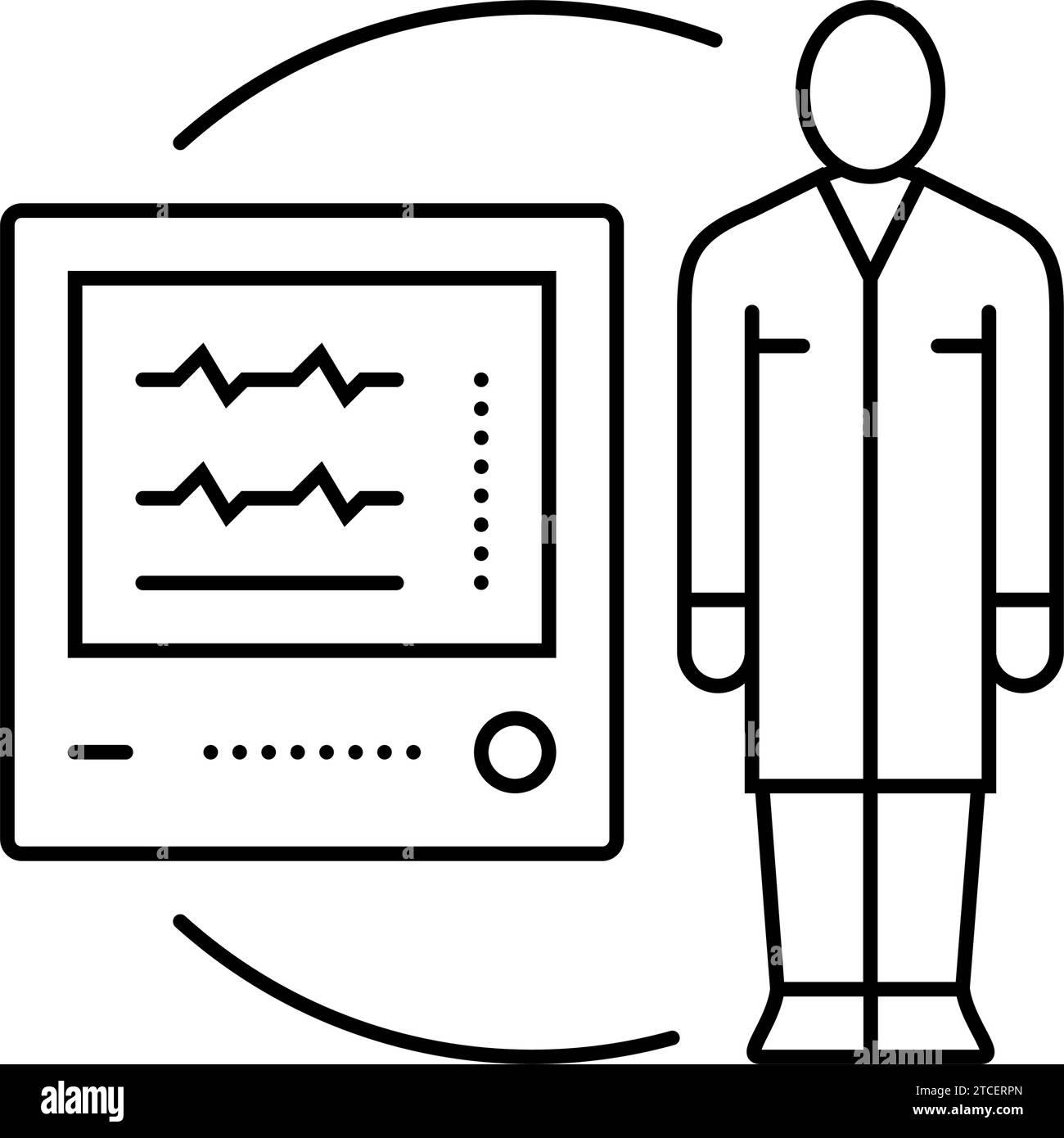 cardiac monitor technician line icon vector illustration Stock Vector ...