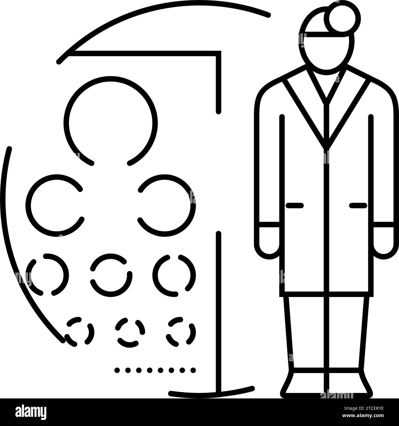 ophthalmic technician eye chart line icon vector illustration Stock ...