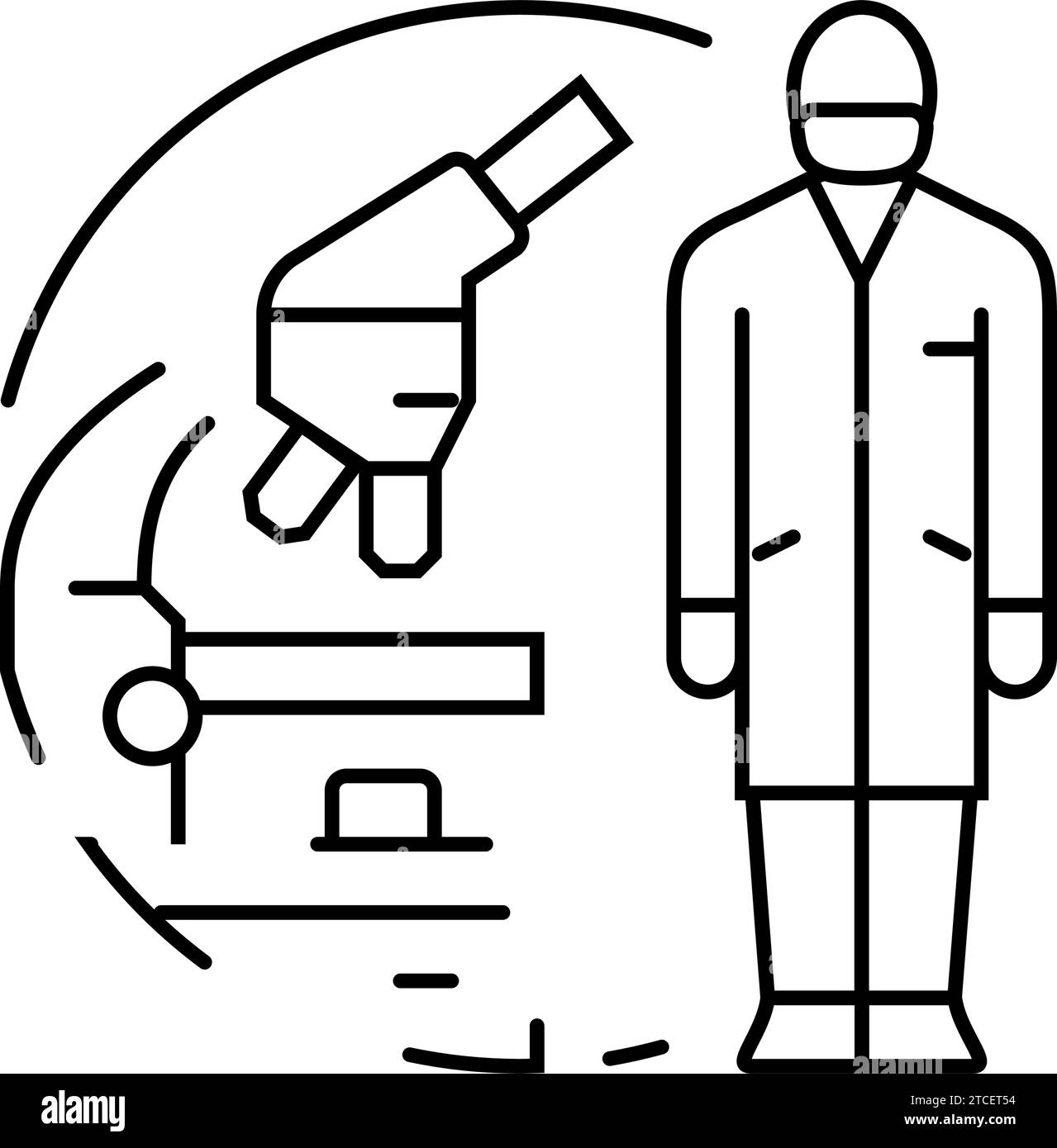 lab technician microscope line icon vector illustration Stock Vector ...