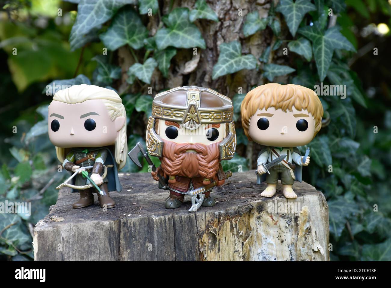 Funko Pop action figures of elf Legolas, dwarf Gimli and hobbit Sam ...