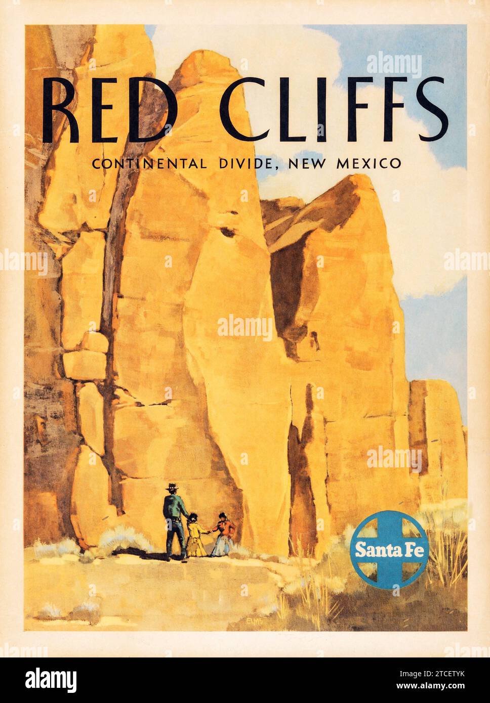 Santa Fe, Red Cliffs, Continental Divide, New Mexico (1946). Santa Fe ...