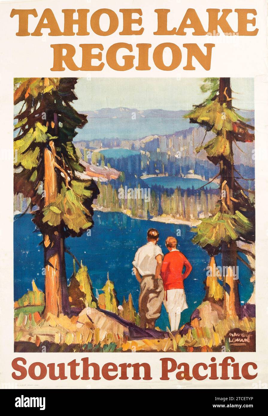 California Railroad Travel Poster - Southern Pacific - Tahoe Lake ...