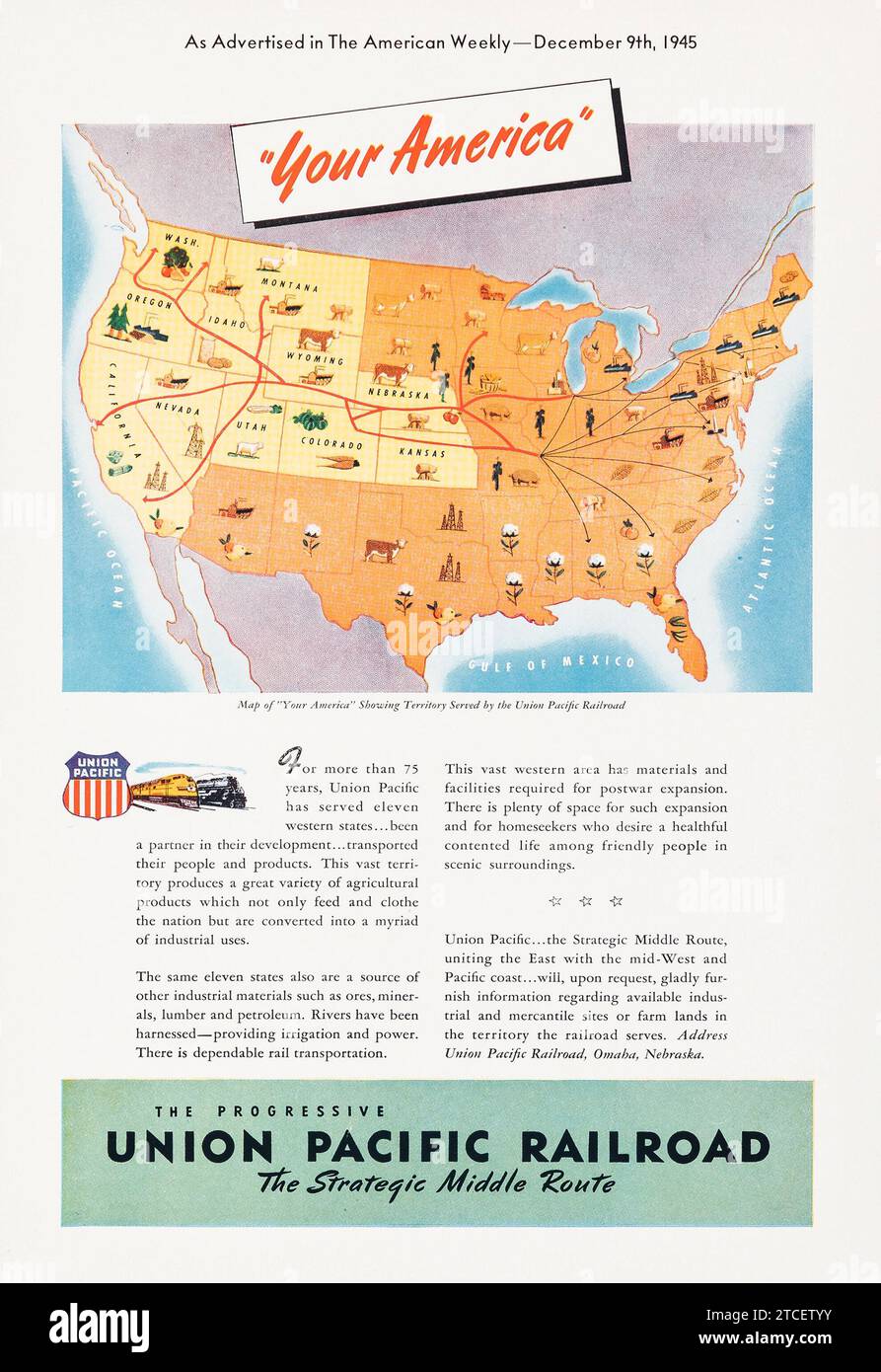 Vintage advertisement - Your America (Union Pacific Railroad, 1945 ...