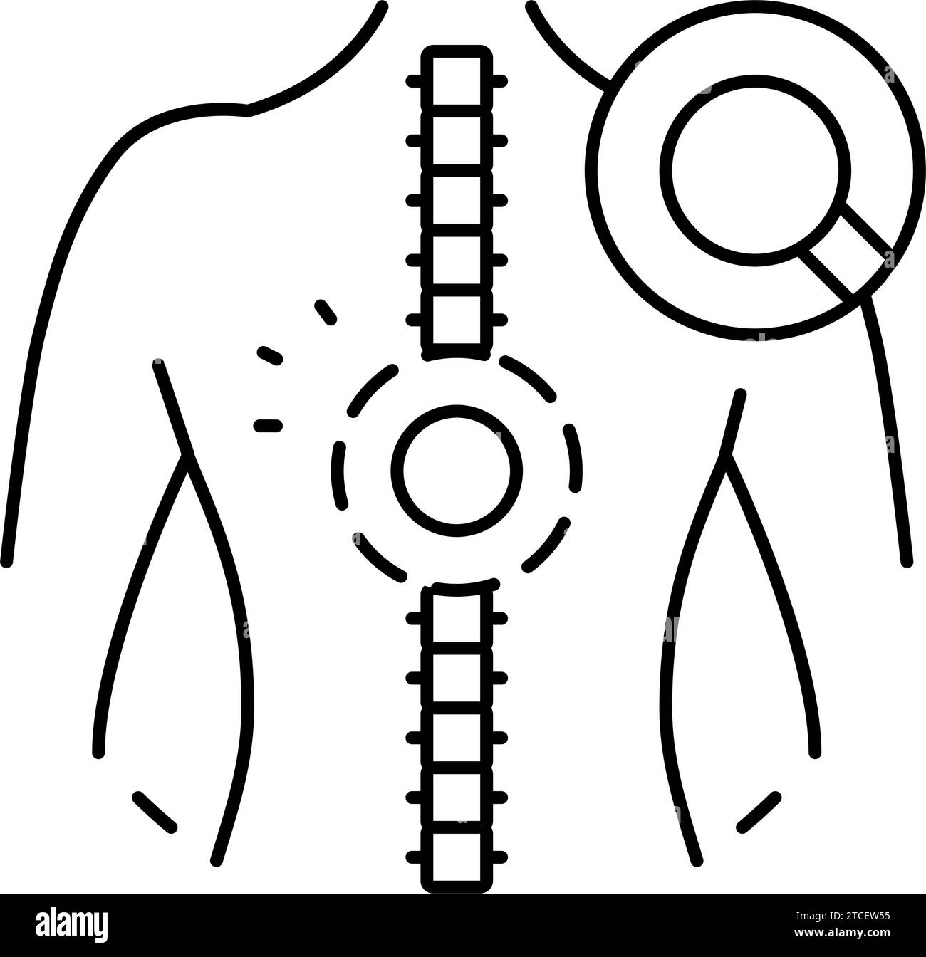 spinal cord analysis line icon vector illustration Stock Vector Image ...