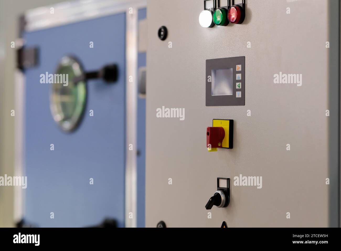 Switchboard of modern automated industrial equipment. Industrial ...
