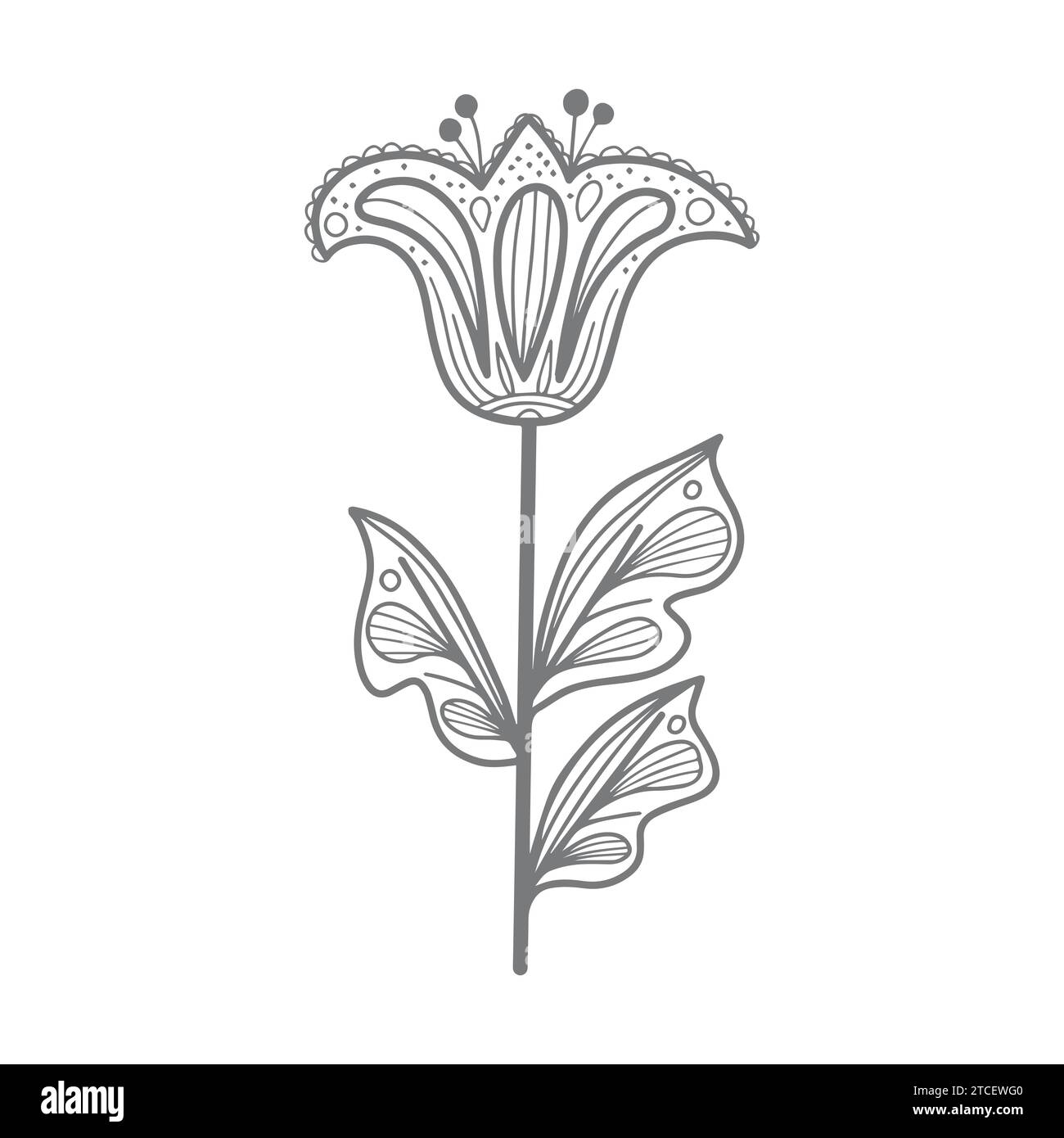 A stylized lily. Heraldic sign, logo, design element, decoration ...