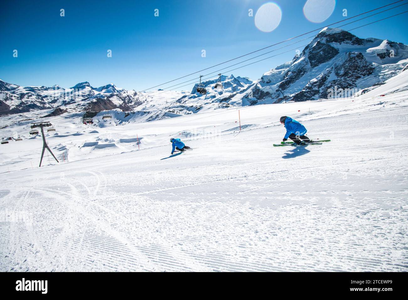 Skiing in Zermatt Stock Photo - Alamy