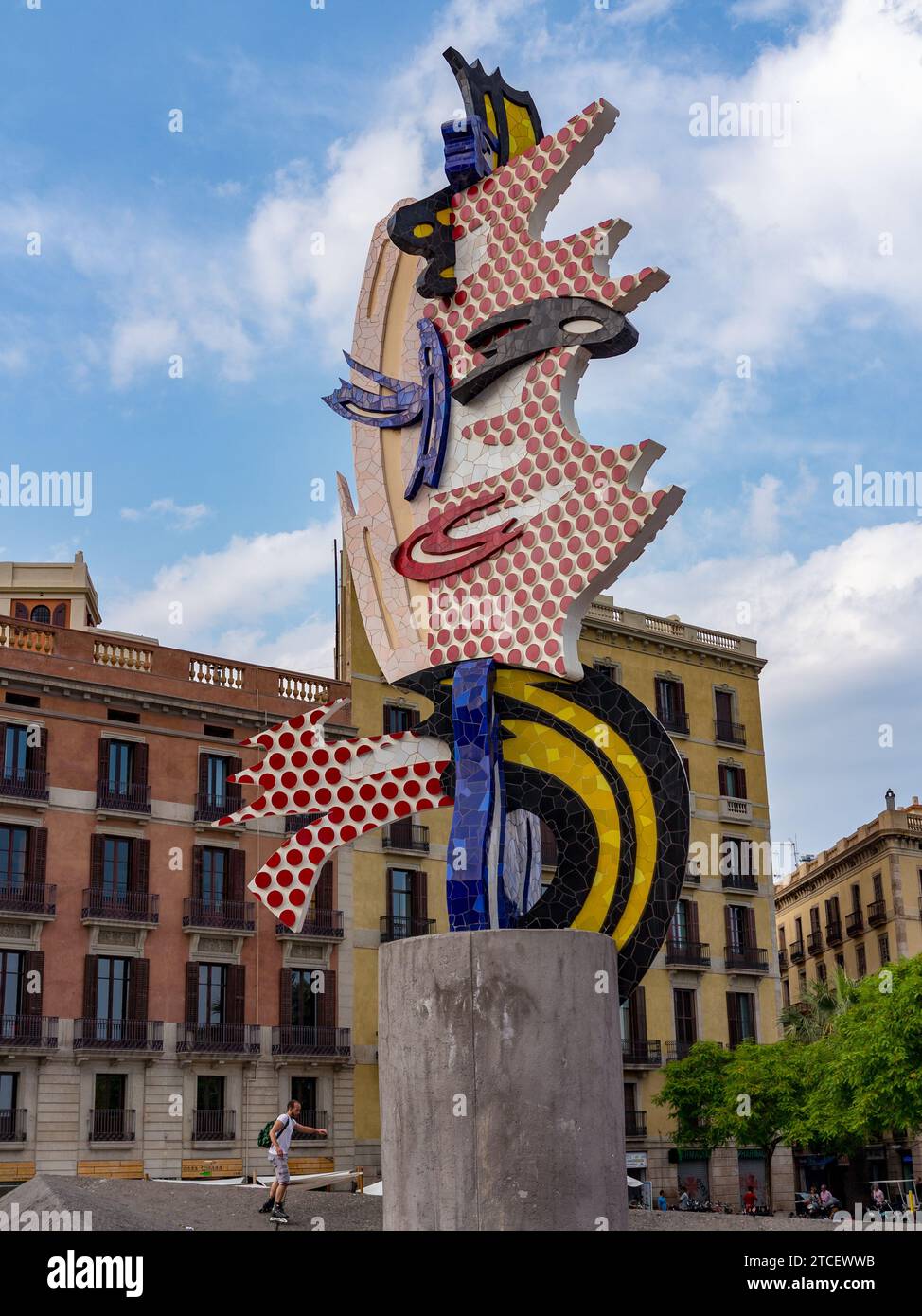 Erected in 1992, the head of Barcelona is an abstract statue 15 meters ...